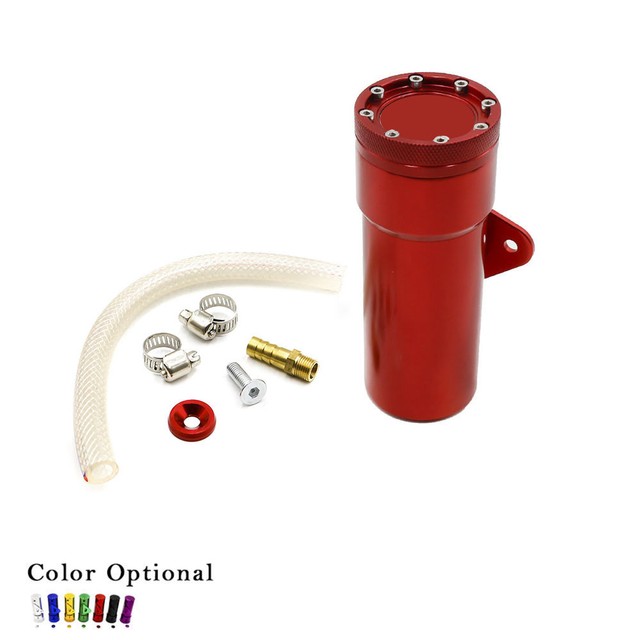 Red Motorcycle Oil Catch Tank Aluminum Coolant Reservoir Catch Fuel Can ...