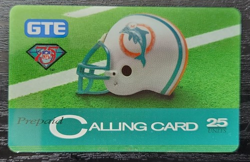 GTE NFL 75th Anniversary Vintage Calling Card Miami Dolphins Football ...