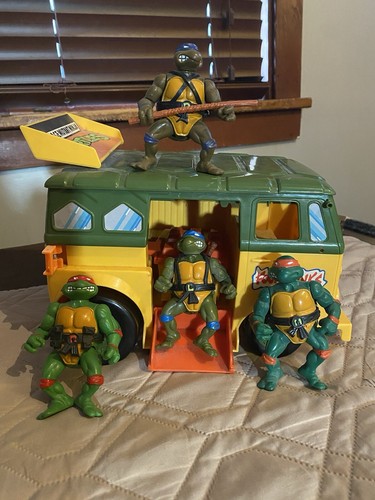 1988 Original 4 Teenage Mutant Ninja Turtles And Turtle Van | eBay