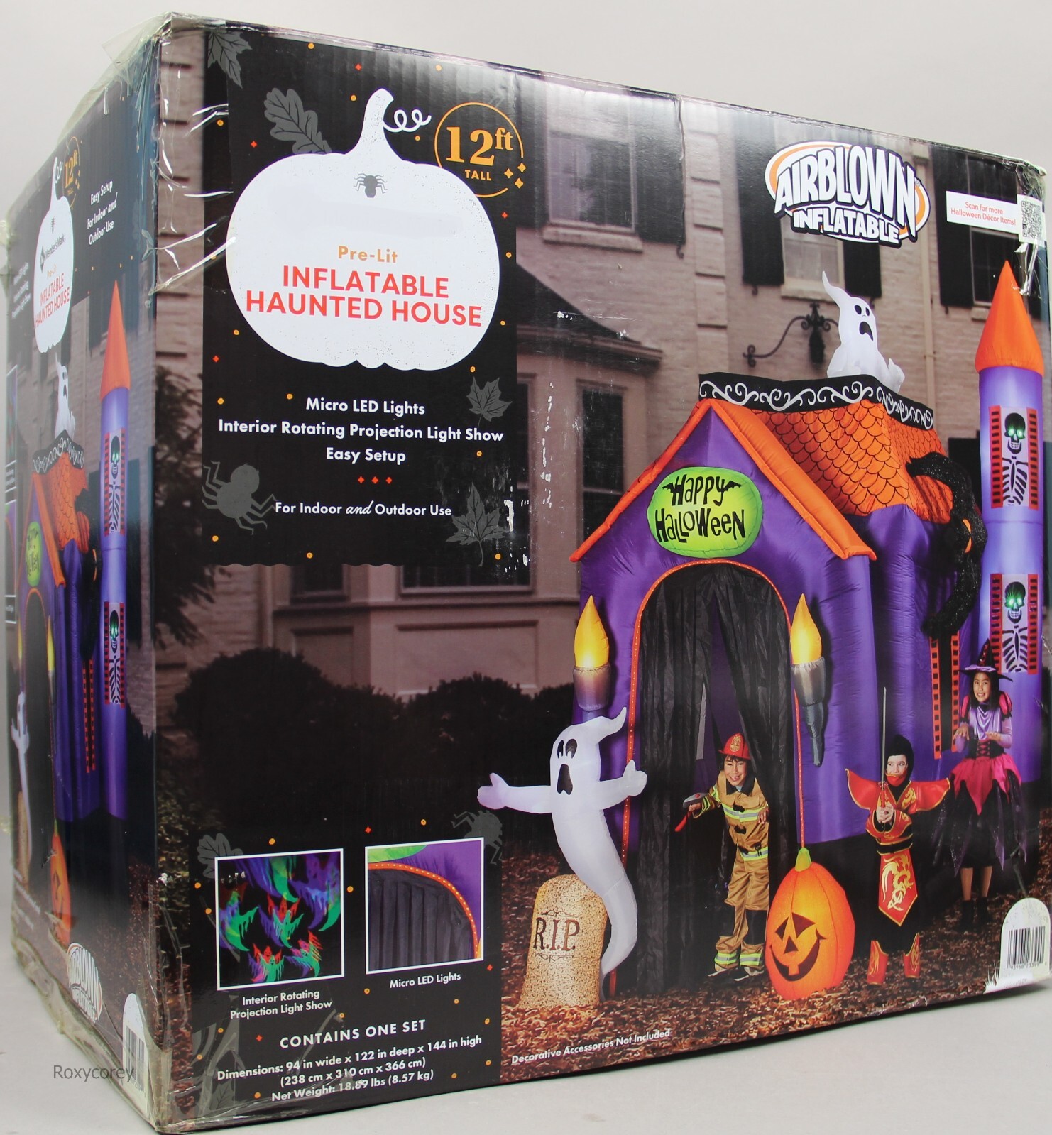 Gemmy Halloween 12 ft Pre-Lit Haunted House Airblown Inflatable NIB | eBay