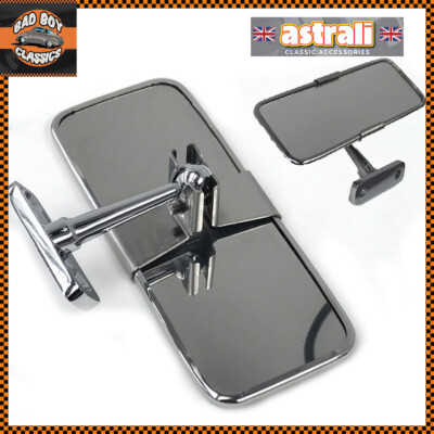 Stainless Steel UNIVERSAL Rear View Mirror Interior KIT CAR / HOT ROD ...