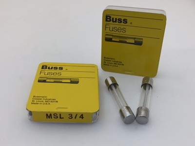 (5 pcs) MSL-3/4 Bussmann, 750mA 250vac, Slow Blow, Glass Fuse | eBay