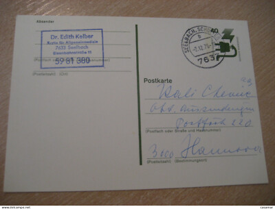Seelbach 1976 To Hannover Cancel Postal Stationery Card Germany | eBay