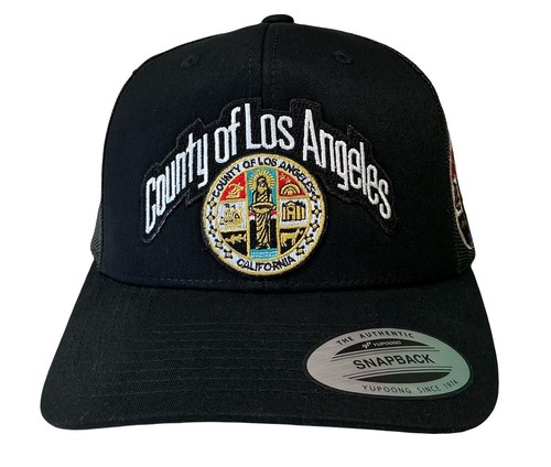 LOS ANGELES COUNTY DEPARTMENT 3 LOGOS HAT BLACK MESH LAPD LADWP LAFD | eBay