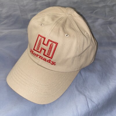 Hornady Adjustable Hat Beige Red Ammo Logo Fastener Strapback Reloading ...