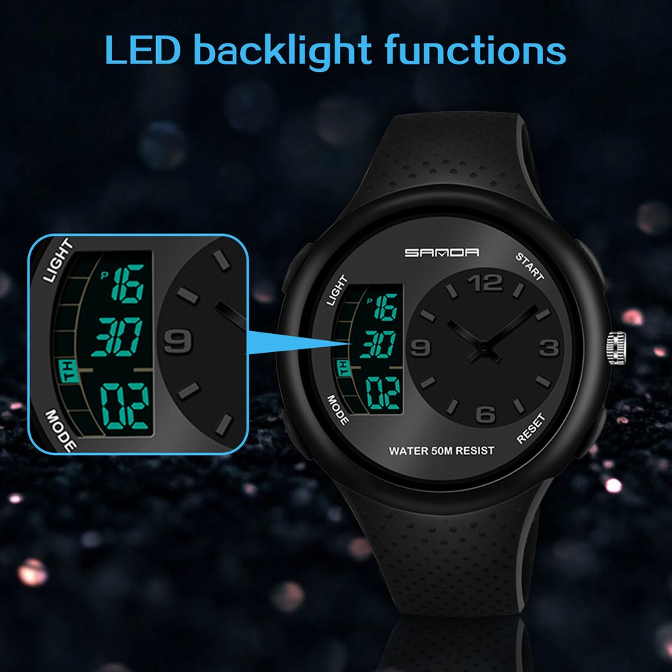 Waterproof Men LED Digital Electronic Watch Army Military Sports Date ...