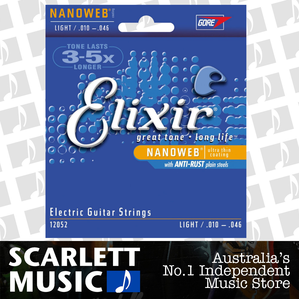 Elixir 12052 NANOWEB Coating Light Electric Guitar Strings for sale ...