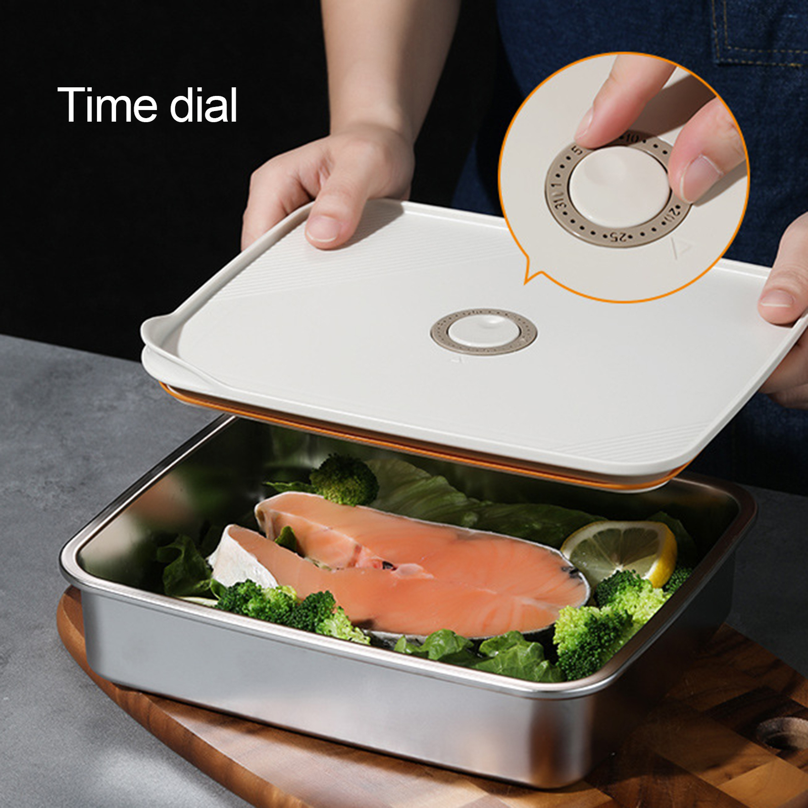 300/500/600/700/1100ml Lunch Box Time Dial Keep Freshness Fruit ...