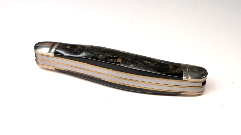 ROUGH RIDER 3.5" Medium Stockman Imitation Abalone 3 Blades RR345 Ryder ...