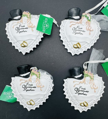 Lot of 4 Kurt Adler Personalized Couple Ornaments First Christmas ...