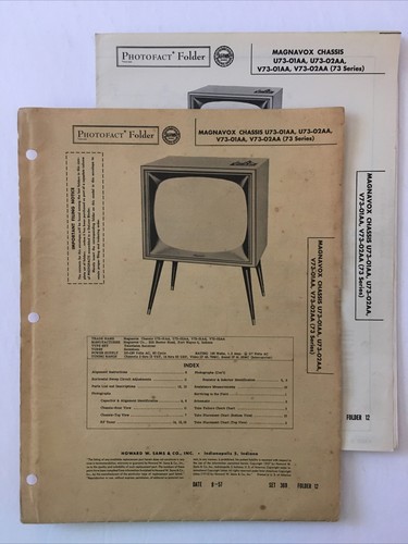 Vintage 1957 MAGNAVOX TV Chassis Photofact Folder. G | eBay