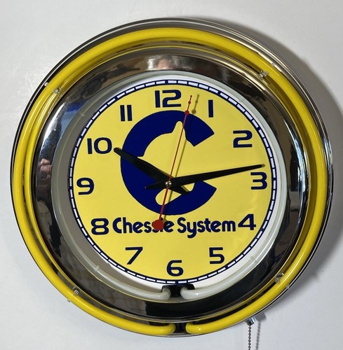Chessie Systems Railroad yellow logo neon wall clock | eBay