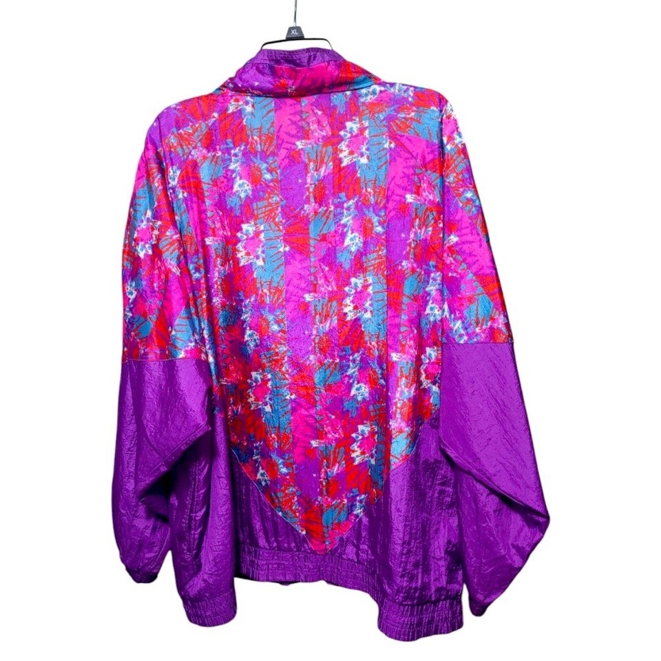 Vintage Purple Artsy Paint Splat Oversized Zip Up Track Jacket Women's ...