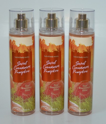 3 NEW BATH & BODY WORKS SWEET CINNAMON PUMPKIN FINE FRAGRANCE MIST ...
