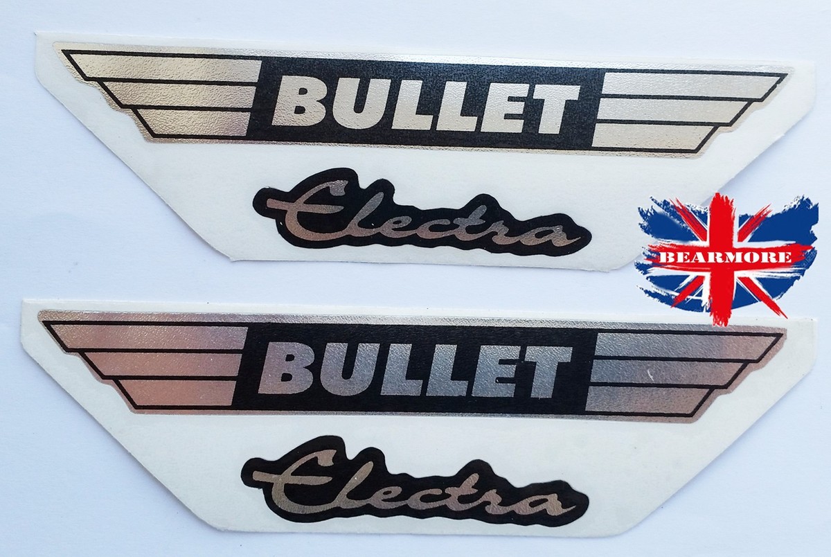 Bullet Electra Logo Built Like A Gun Sticker Decal For Royal Enfield