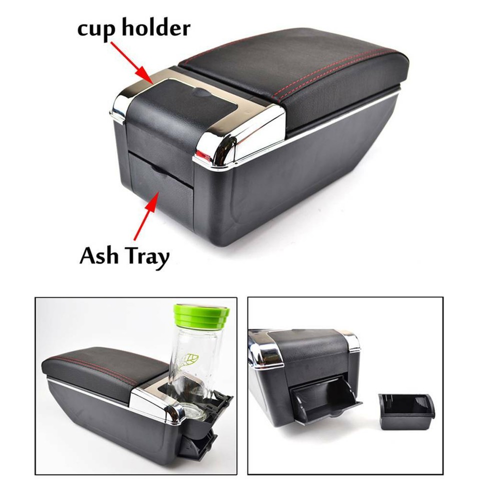Universal Car Duel Console Comfort Armrest Central Console Box PU ...
