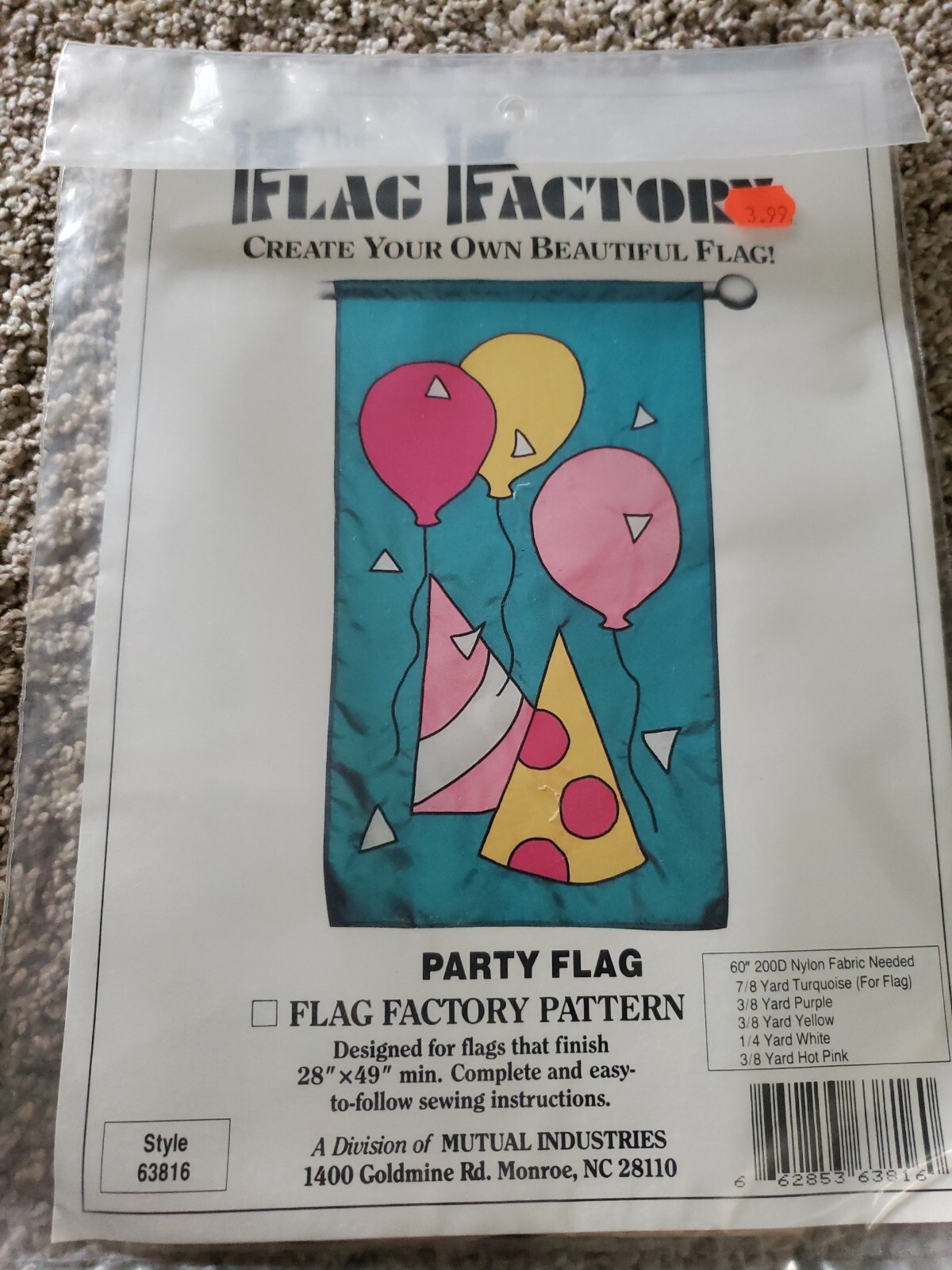 The Flag Factory Flag Pattern 28" x 49" Party Flag | eBay
