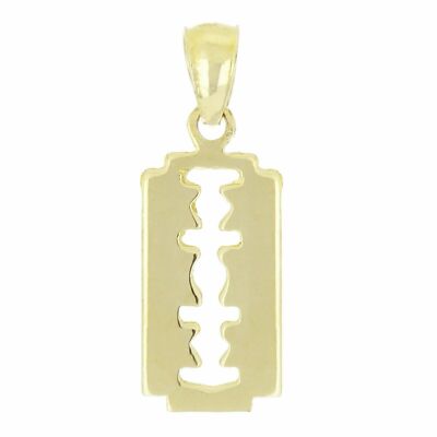 14k Yellow Gold Solid Razor Blade Charm Pendant 1.1 grams | eBay