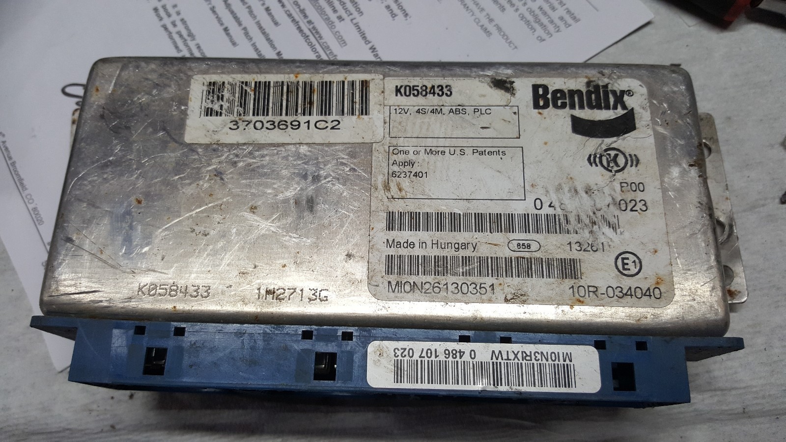 K058433 BENDIX EC-60 Controller ABS Module INTERNATIONAL 3703691C2 OEM ...