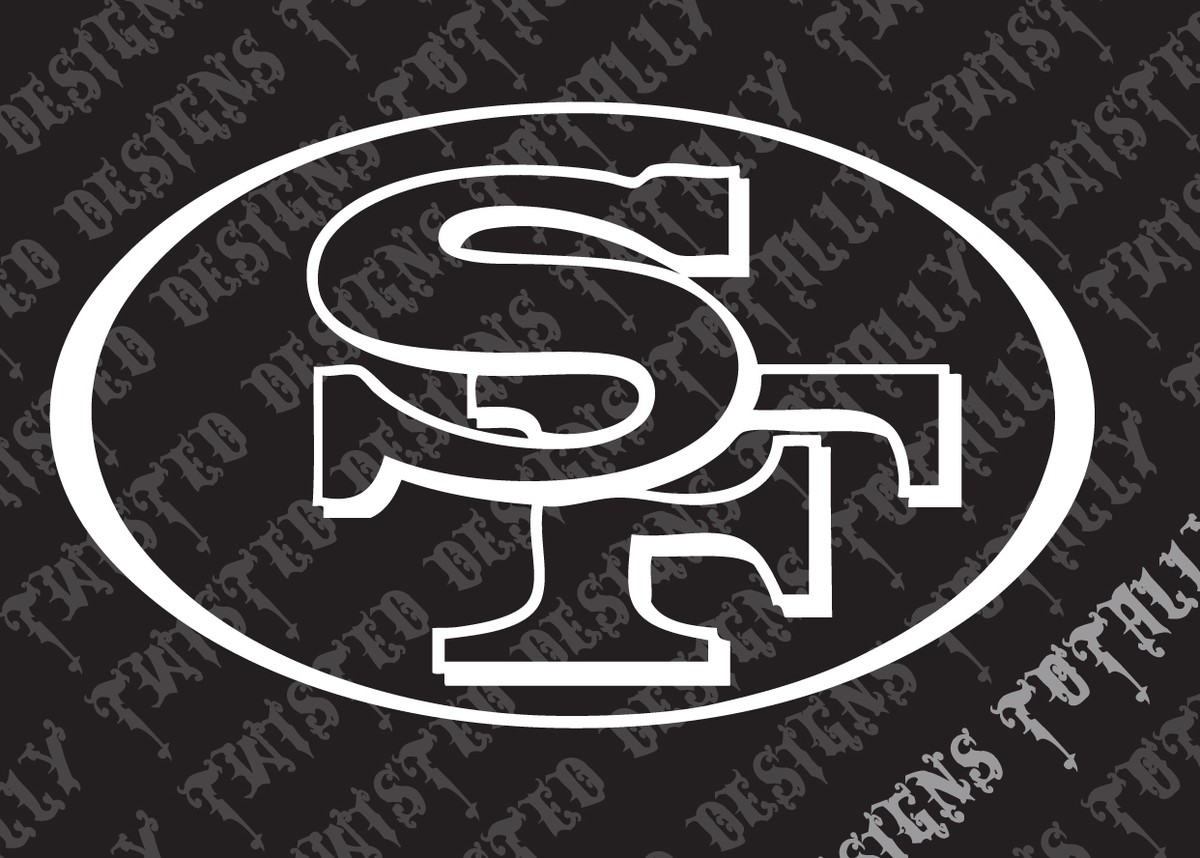 San Francisco 49ers Logo Black And White Svg Football Nfl Etsy