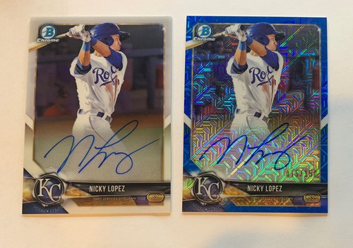 Nicky Lopez -2018 Bowman Chrome Autograph + Mojo Blue Refractor /150 ...