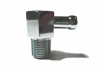 INTAKE MANIFOLD VACUUM FITTING 90 DEGREE 3/8" NPT 1/4" NIPPLE CHROME A5 ...