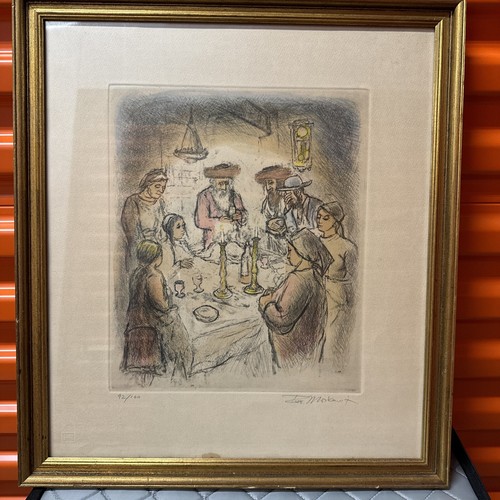Framed Ira Moskowitz Signed Numbered Print Jewish Shabbat Framed Mat 22 ...
