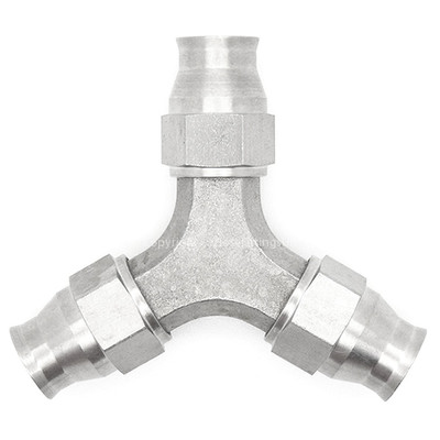 AN-3 STAINLESS STEEL 3 WAY PTFE Y T PIECE Braided Hose End Fitting ...