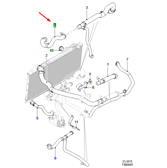 JAGUAR F-PACE X761 Radiator Bottom Hose T2H3419 NEW GENUINE | eBay