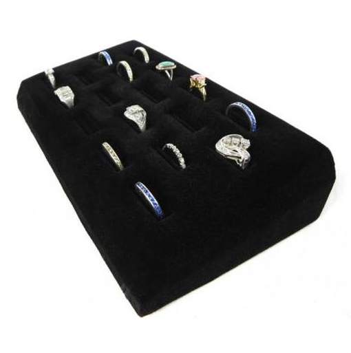 ONE 18 Slot Ring Display Black Velvet Jewelry Showcase rings | eBay