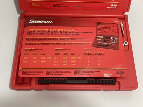Snap-on 48 PC Rethreading Set Franctional and Metric RTD48 for sale ...