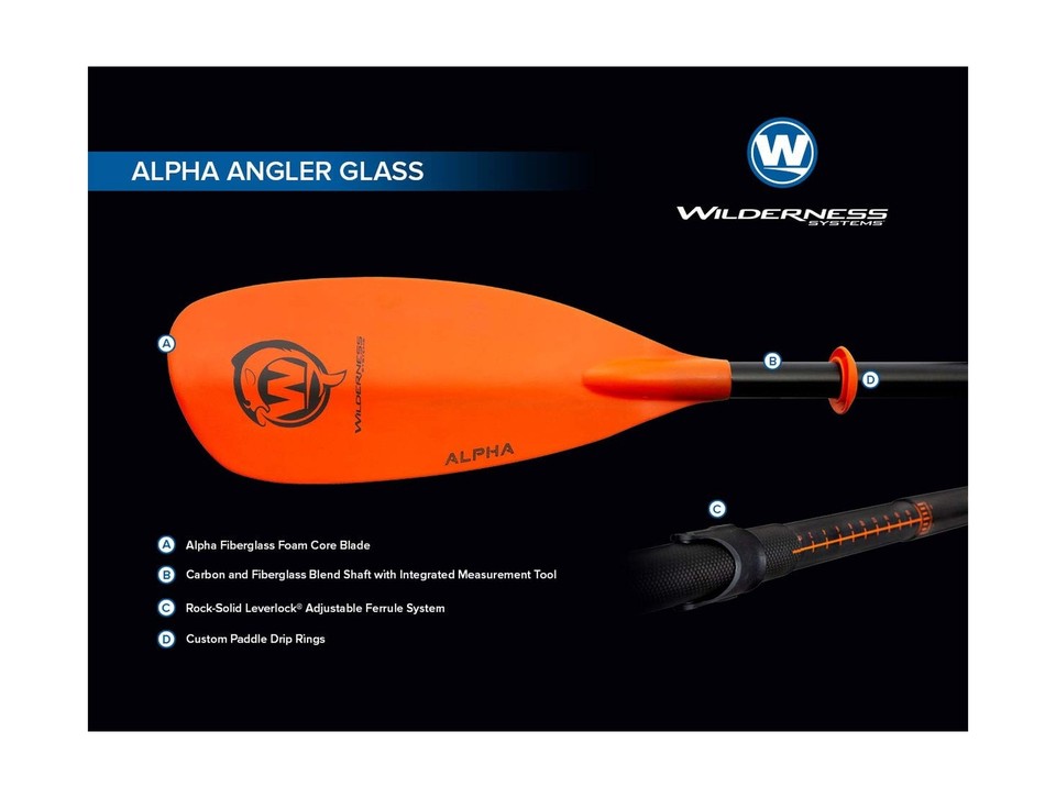 Wilderness Systems Alpha Angler Glass Kayak Fishing Paddle ...