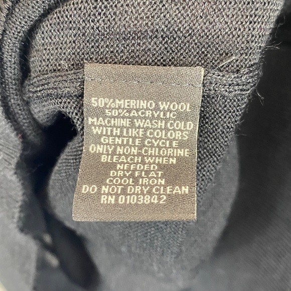 Neiman Marcus merino wool sweater mens XL elbow patches FLAW preppy ...