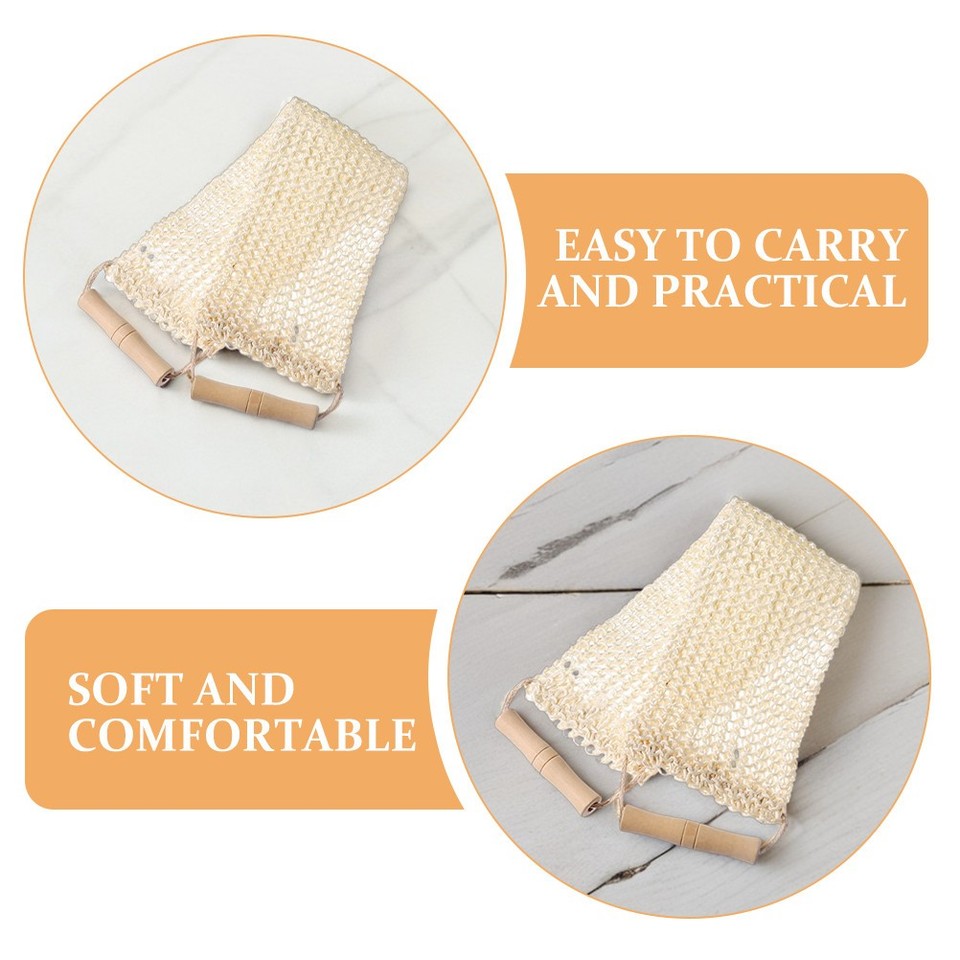 2 Pcs Deep Cleaning Scrubber Natural Loofah Back Exfoliator Towel ...
