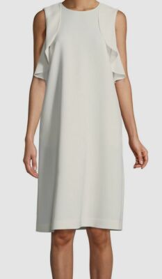 New $550 Lafayette 148 New York Women's White Kaydence Shift Dress Size ...