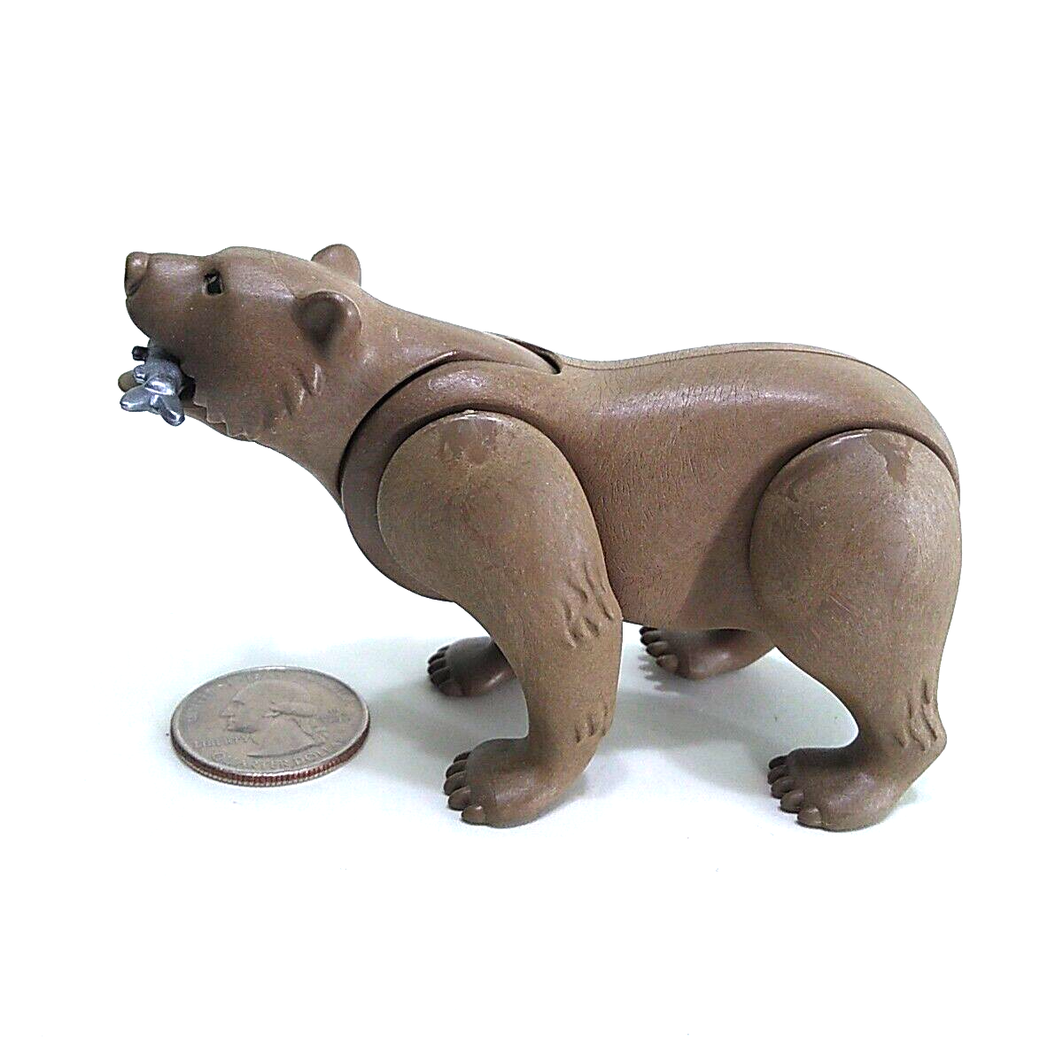 Playmobil Grizzly Brown Bear Mouth Opens Fish Wildlife Animal A31 no ...