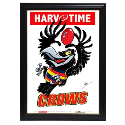 Adelaide Crows, Mascot Print Harv Time Print Framed | eBay