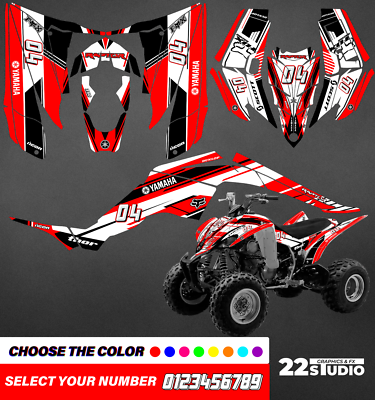 Yamaha Raptor 350 graphics kit 2004 2006 2009 to 2014 decals stickers ...