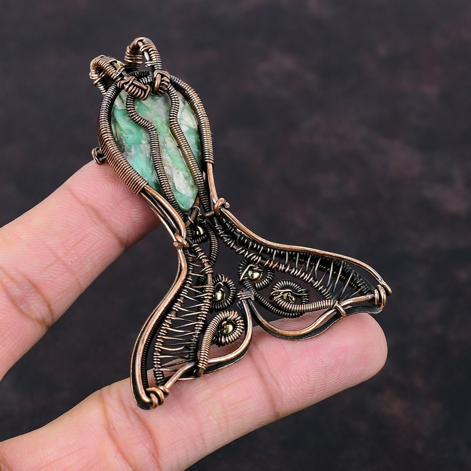 Variscite Copper Gift For Bestie Wire Wrapped Fish Pendant 2.95" | eBay