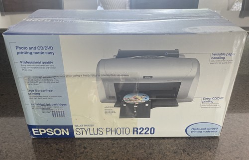 (NEW Sealed) Epson Stylus R220 Digital Photo Inkjet Printer w/CD/DVD ...