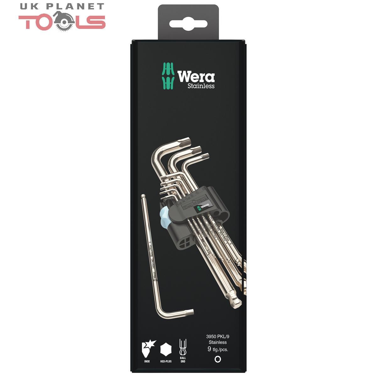 Wera Hex-Plus Key Set Stainless Steel 9 Piece L-Key Metric 1.5-10mm ...