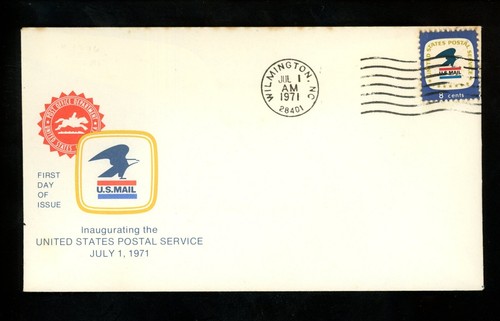US FDC #1396 USPS 7-1-71 North Carolina NC WILMINGTON Machine cancel 33 ...