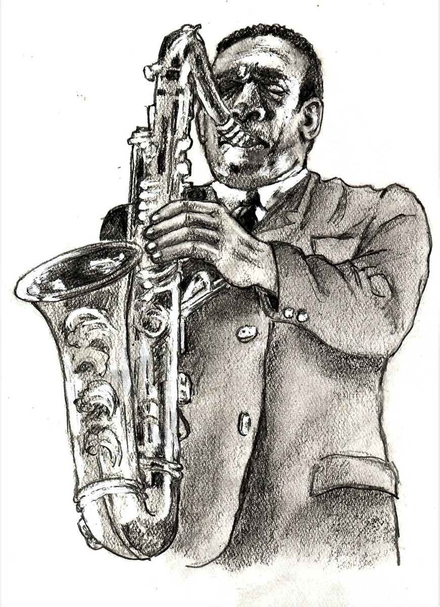 Jazz Saxophone Drawing