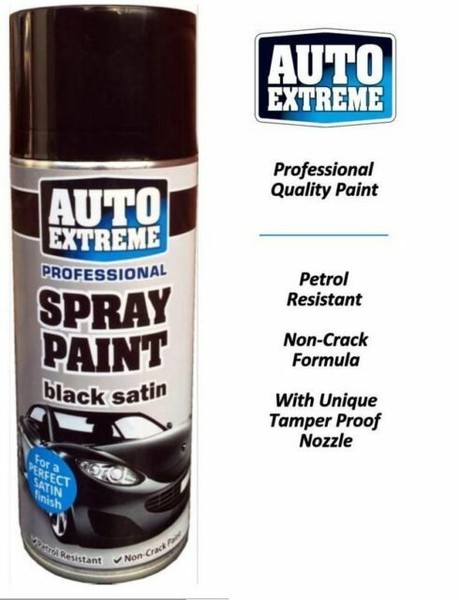 Rapide Auto Extreme Professional Spray Paint - 3 x 400ml, Black Satin ...