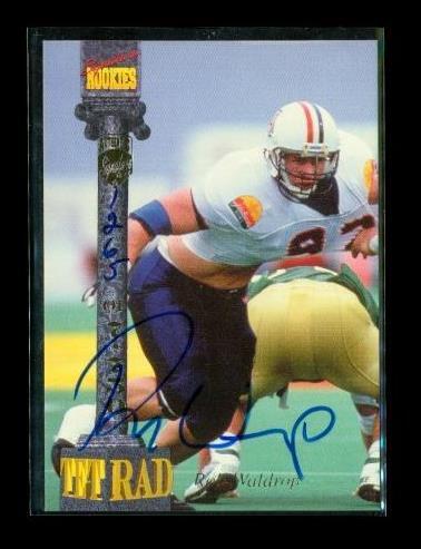 Vintage 1994 SIGNATURE RC AUTOGRAPH Football Card XXVIII ROB WALDROP ...