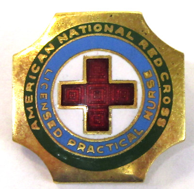 WWII AMERICAN RED CROSS LICENSED PRACTICAL NURSE enamel pinback button ...
