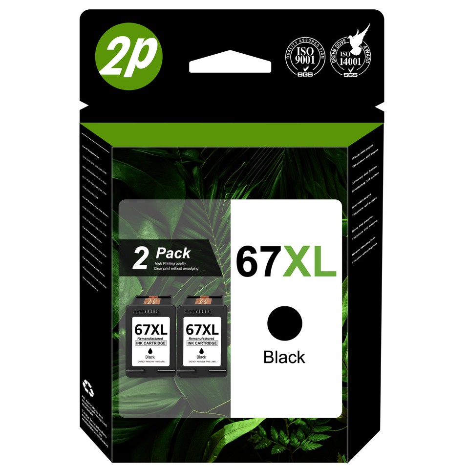Printer Ink 67 Compatible For HP 67XL Ink Cartridges Black Color Combo ...