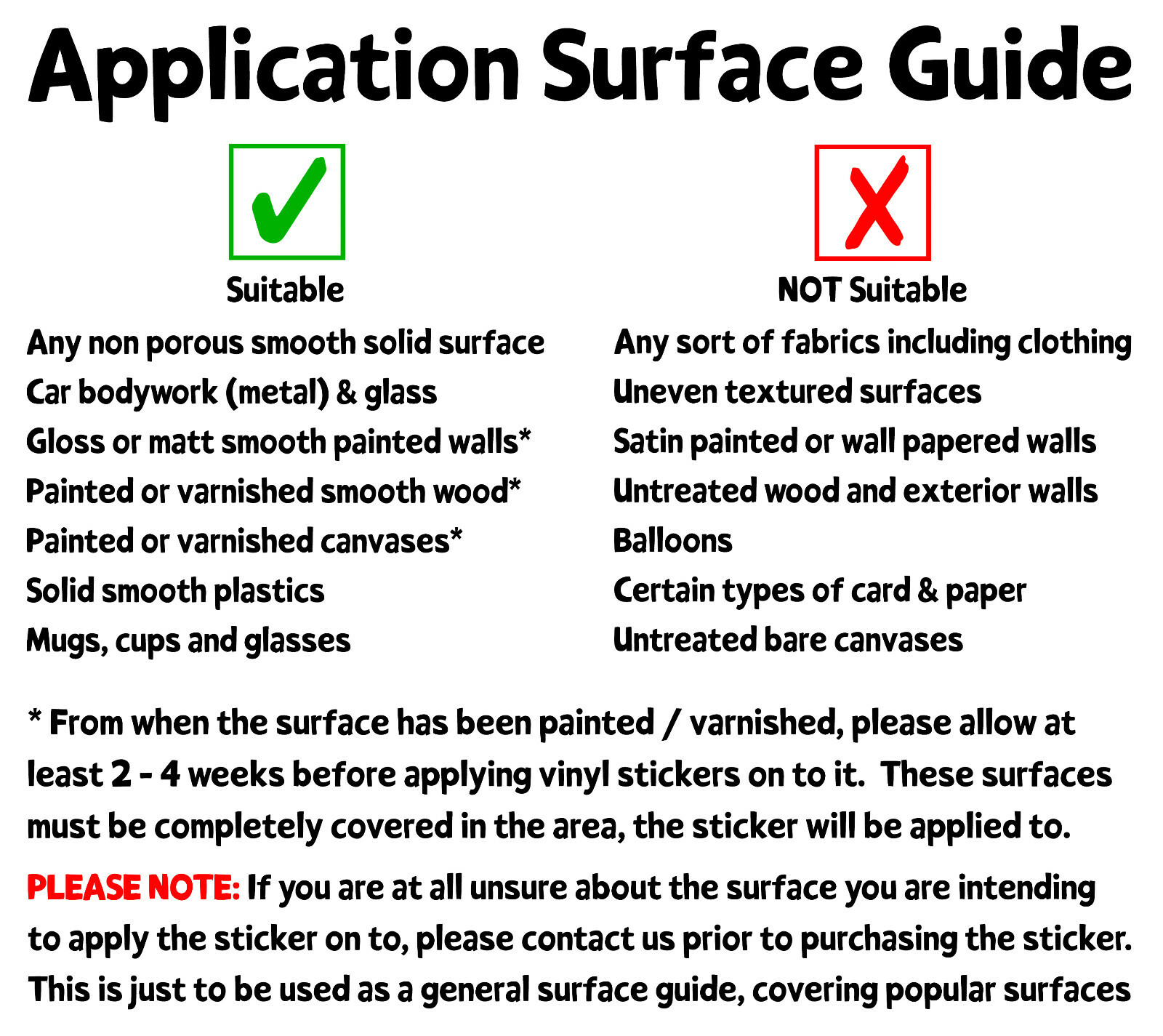 Custom Text Slogan Small to Large Glow in the Dark Luminescent Stickers ...