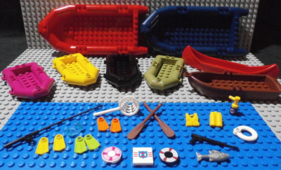 LEGO Boat Raft Canoe Kayak Fishing Water Sports Boating Minifig ...