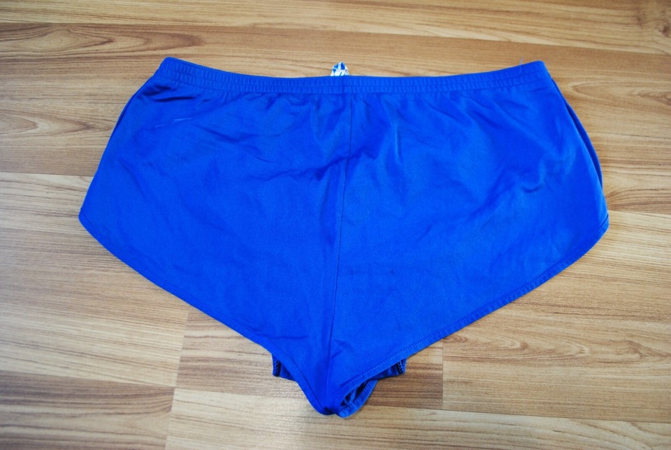VINTAGE ADIDAS MADE IN WEST GERMANY SPRINTER BLUE POLYAMIDE RUN SHORTS ...